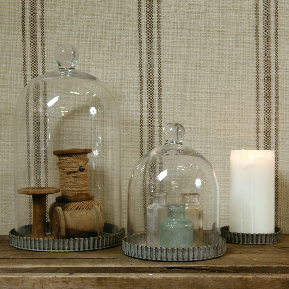 Birch Lane™ Javi Rustic Metal Cloche Tray | Wayfair