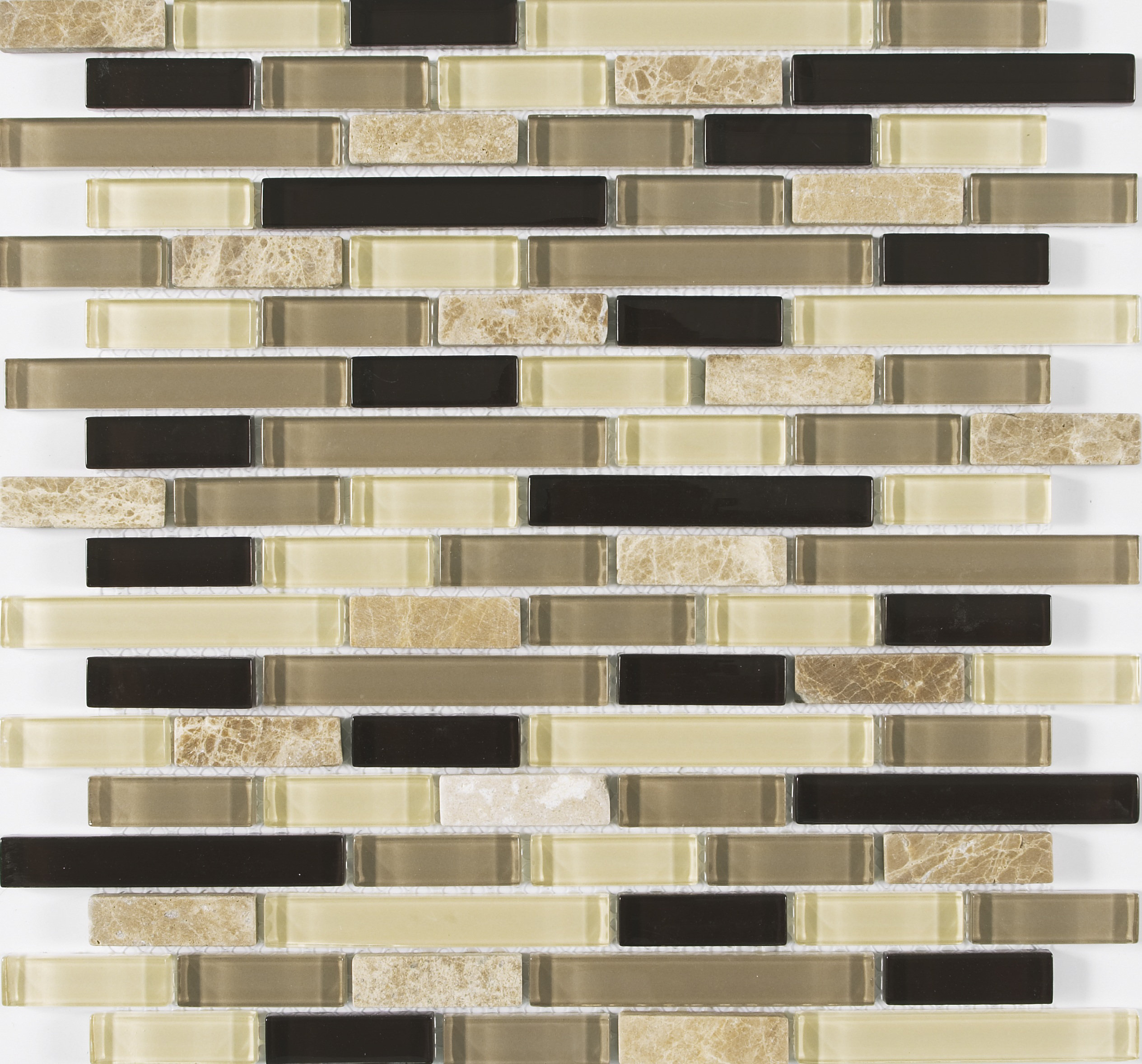 The Tile Life Victory Brick 12" x 12" Mosaic Linear Mosaic Wall Tile ...