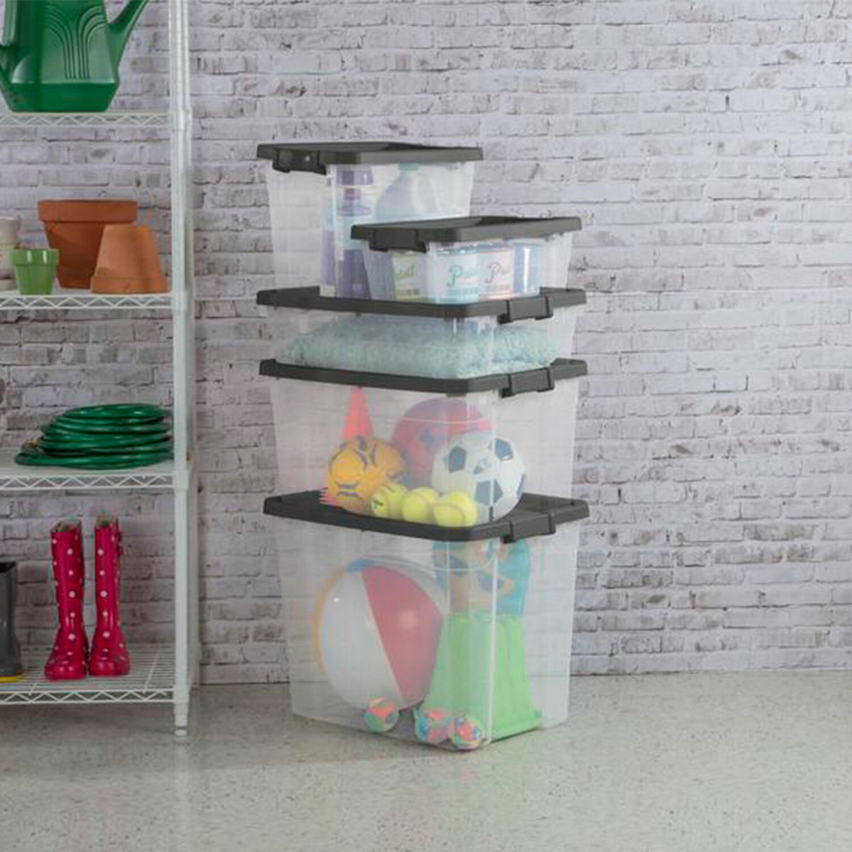 Sterilite Clear Plastic Stacking Storage Containers w/ Lid & Reviews ...