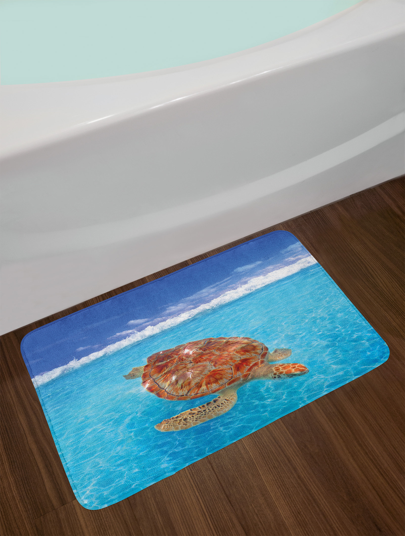 East Urban Home Sea Turtle Bath Rug | Wayfair