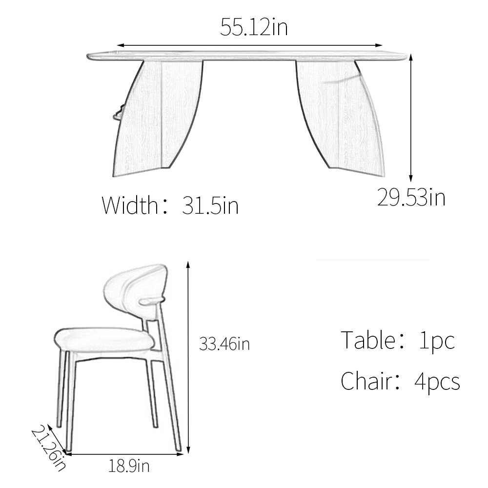 Beicang Home Sintered stone solid wood ash dining table set | Wayfair