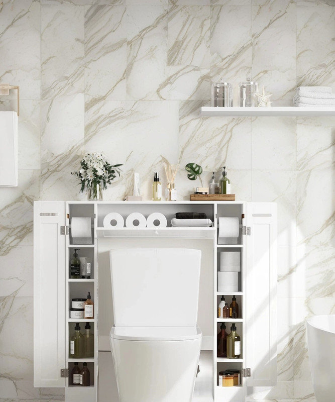 Winston Porter Siller Freestanding Over The Toilet Storage,Farmhouse ...