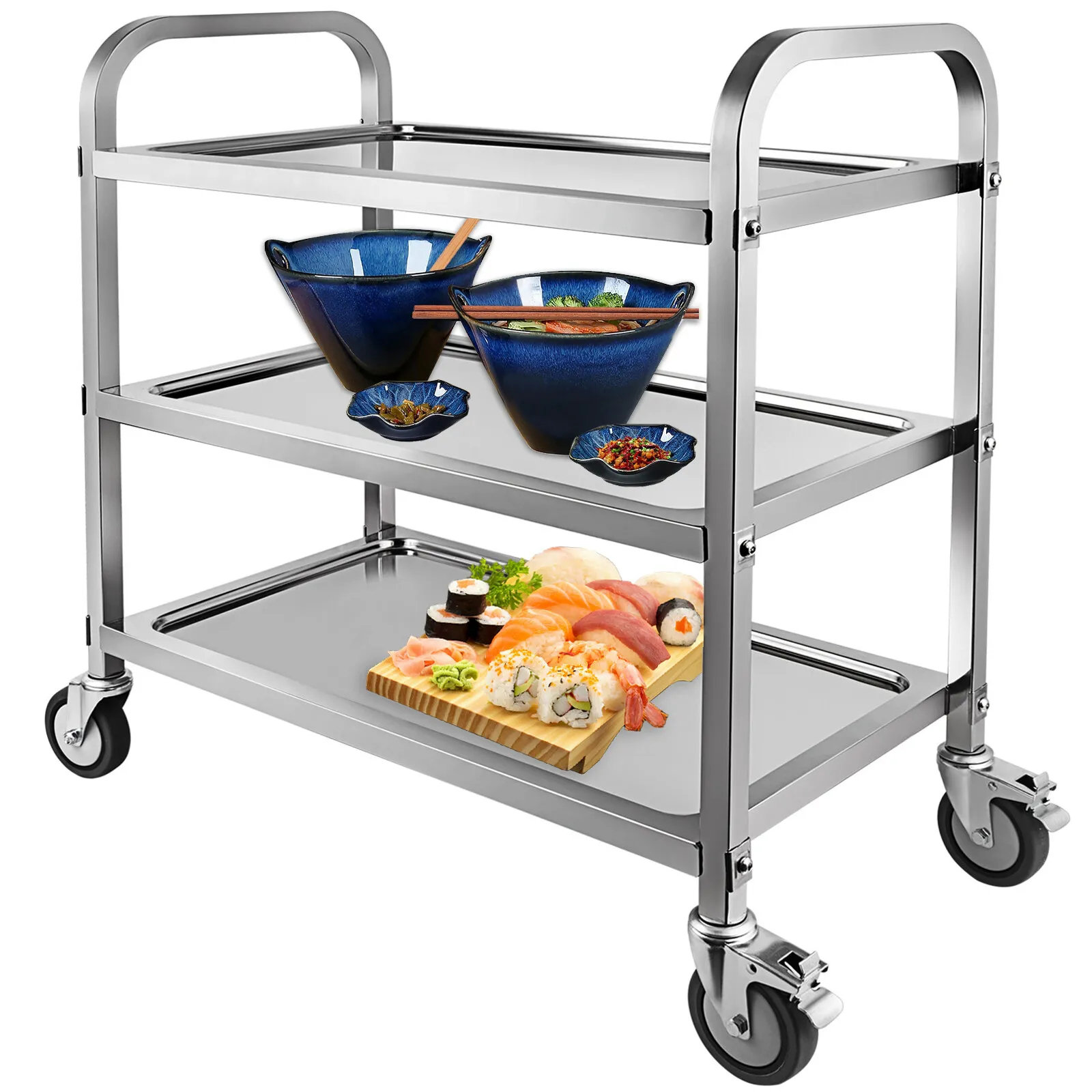 Anman 3 Tier Stainless Steel Utility Cart Suitable for Restaurant ...