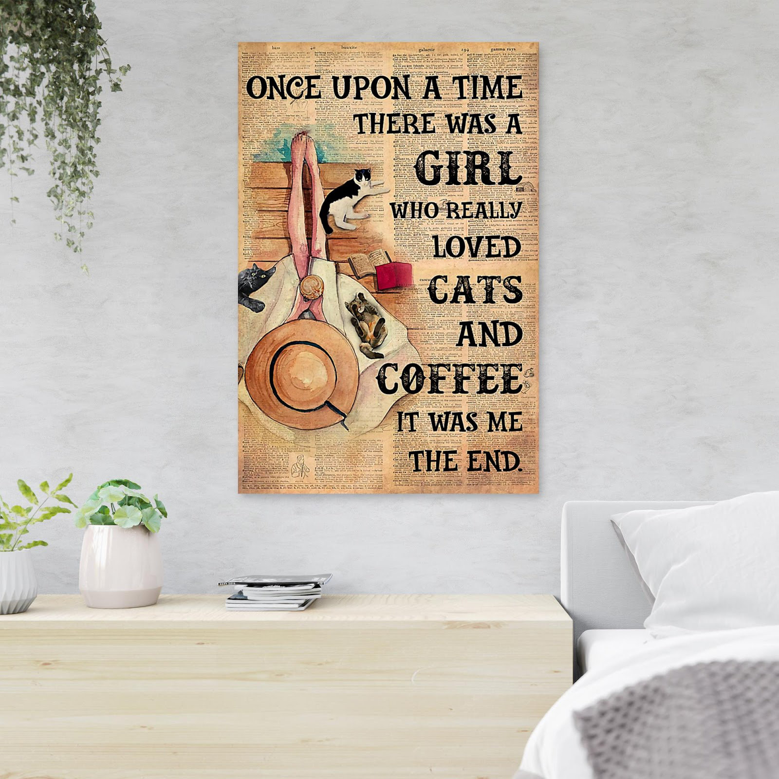 Trinx Girl With Books Coffee And Cats Once Upon A Time 1 Piece