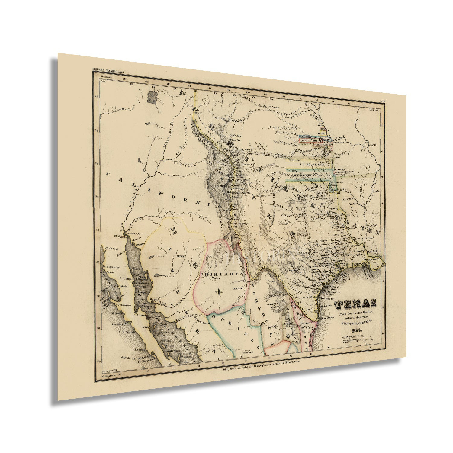 Williston Forge 1846 Texas Map - Texas Vintage Map - Old Poster Map Of ...