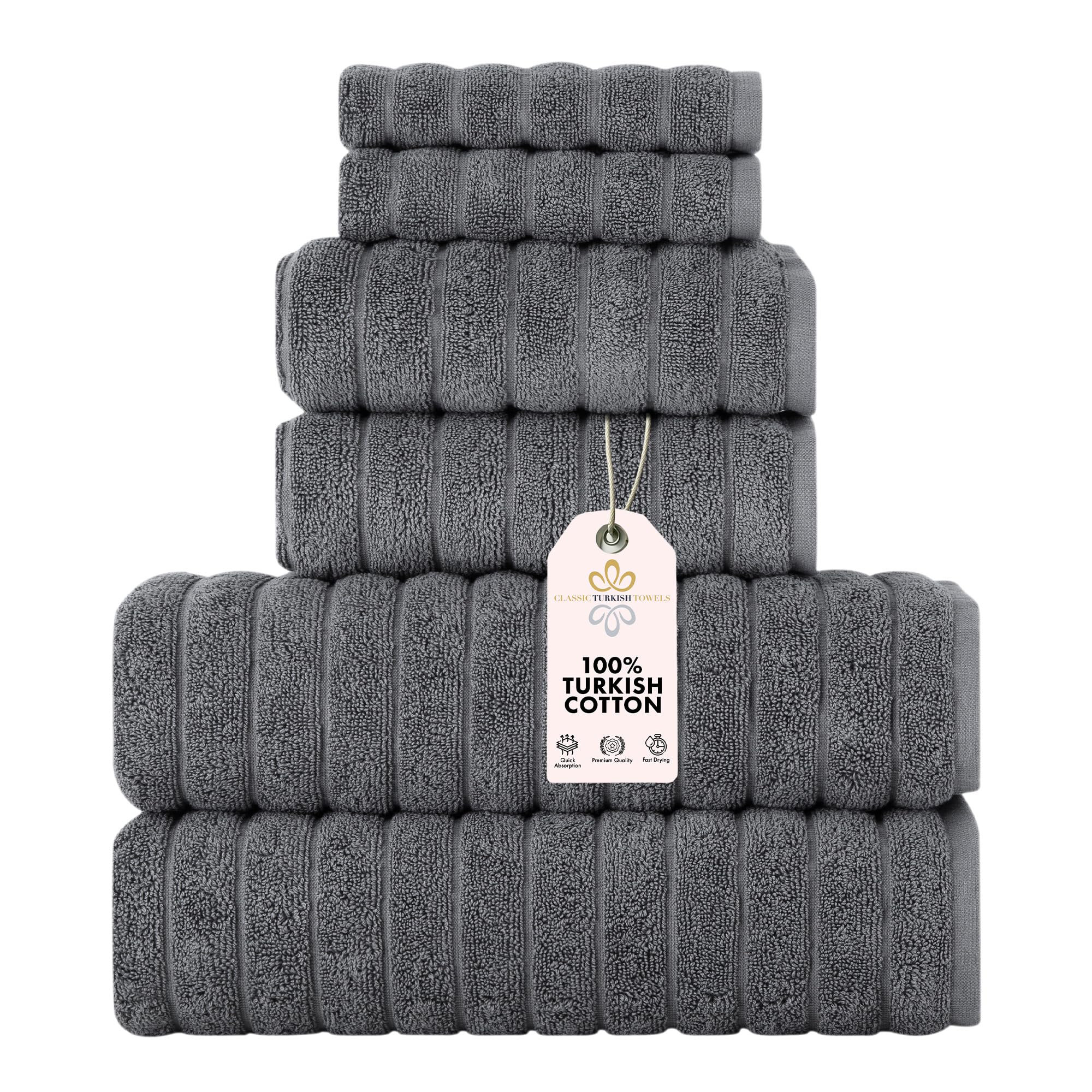 Alcott Hill Florentin 6 Piece Towel Set 100% Turkish Cotton, Includes 2 ...