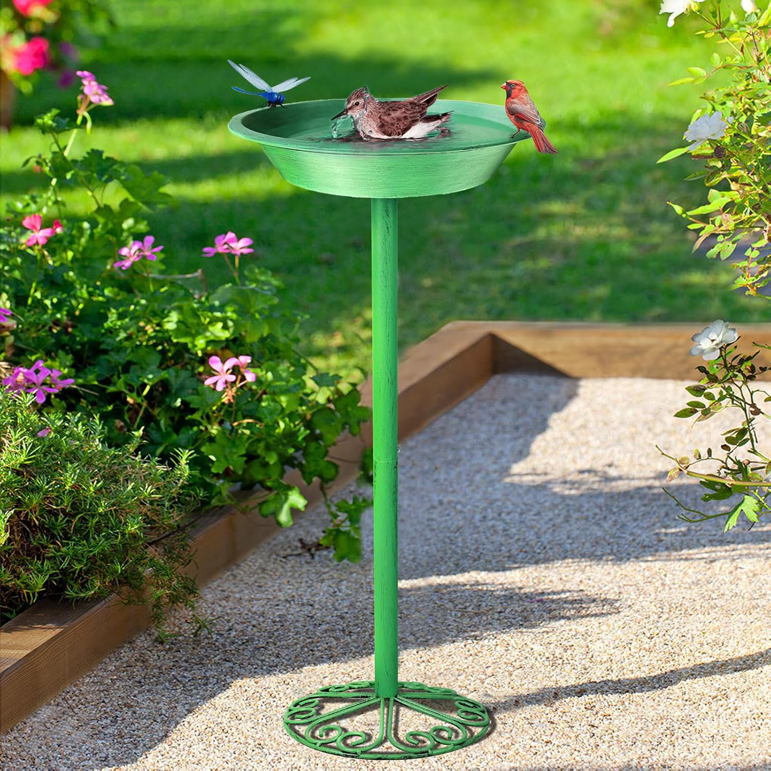 Winston Porter Stand Bird Baths For Outdoors 12 Inch Outdoor Garden ...