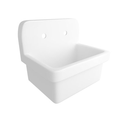Eridanus Mason 21-inch White Ceramic Laundry Sink Wall Mount Utility ...