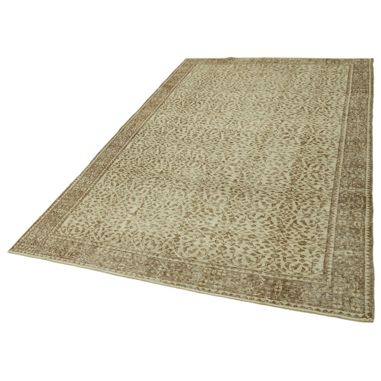 Hargun Vintage No Pattern Hand Woven Hand Knotted 166cm X 275cm Area ...