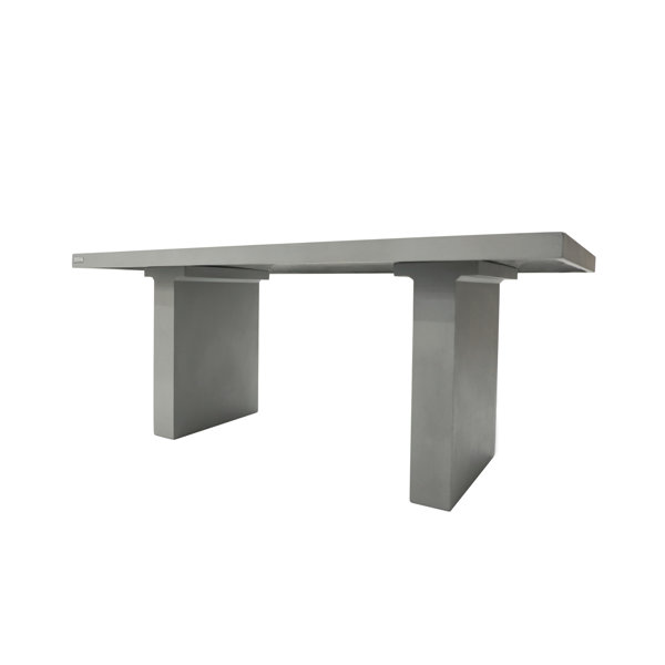 Elementi Santiago 72" Rectangular Concrete Dining Table, Space Grey ...