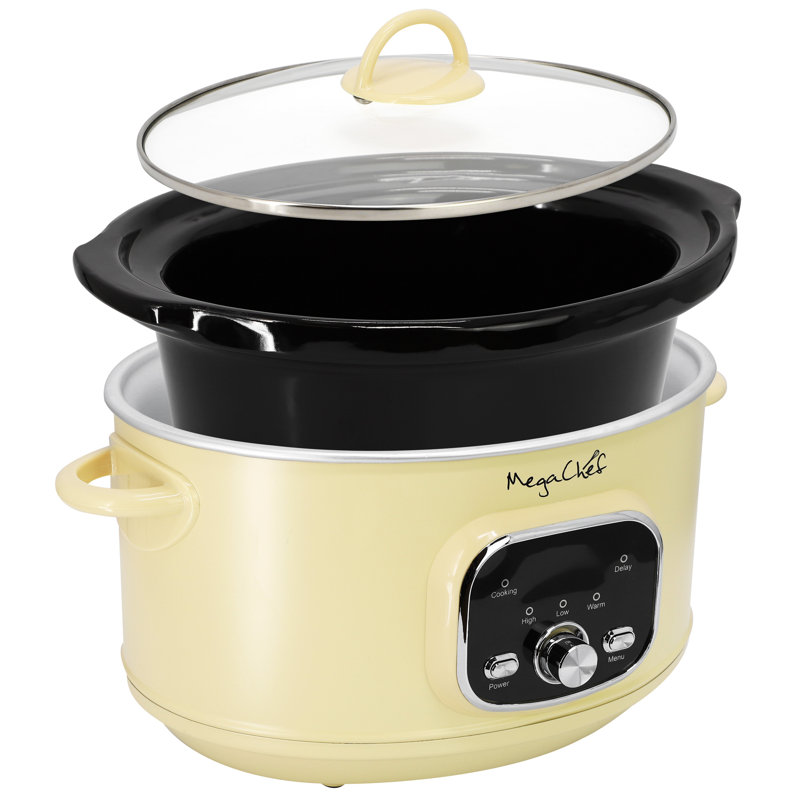 MegaChef 3.5 Liter Electric Slow Cooker in Ivory | Wayfair