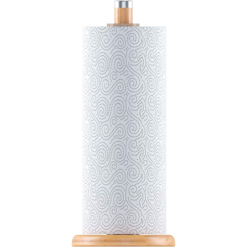 Home Intuition Rustic Bamboo Wood Counter Top Slim Freestanding Paper ...