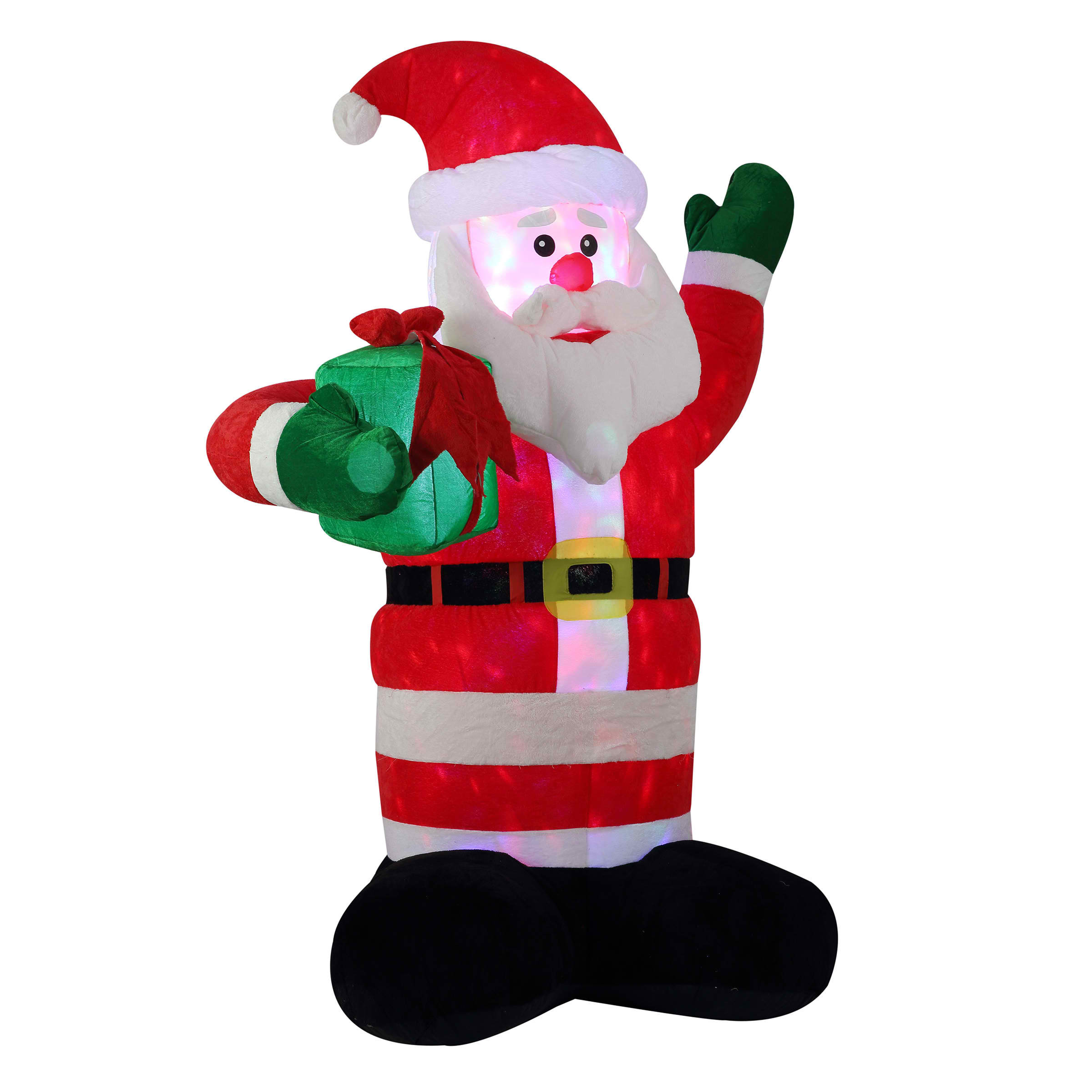 The Holiday Aisle® 8 ft. Inflatable Santa with Gift | Wayfair