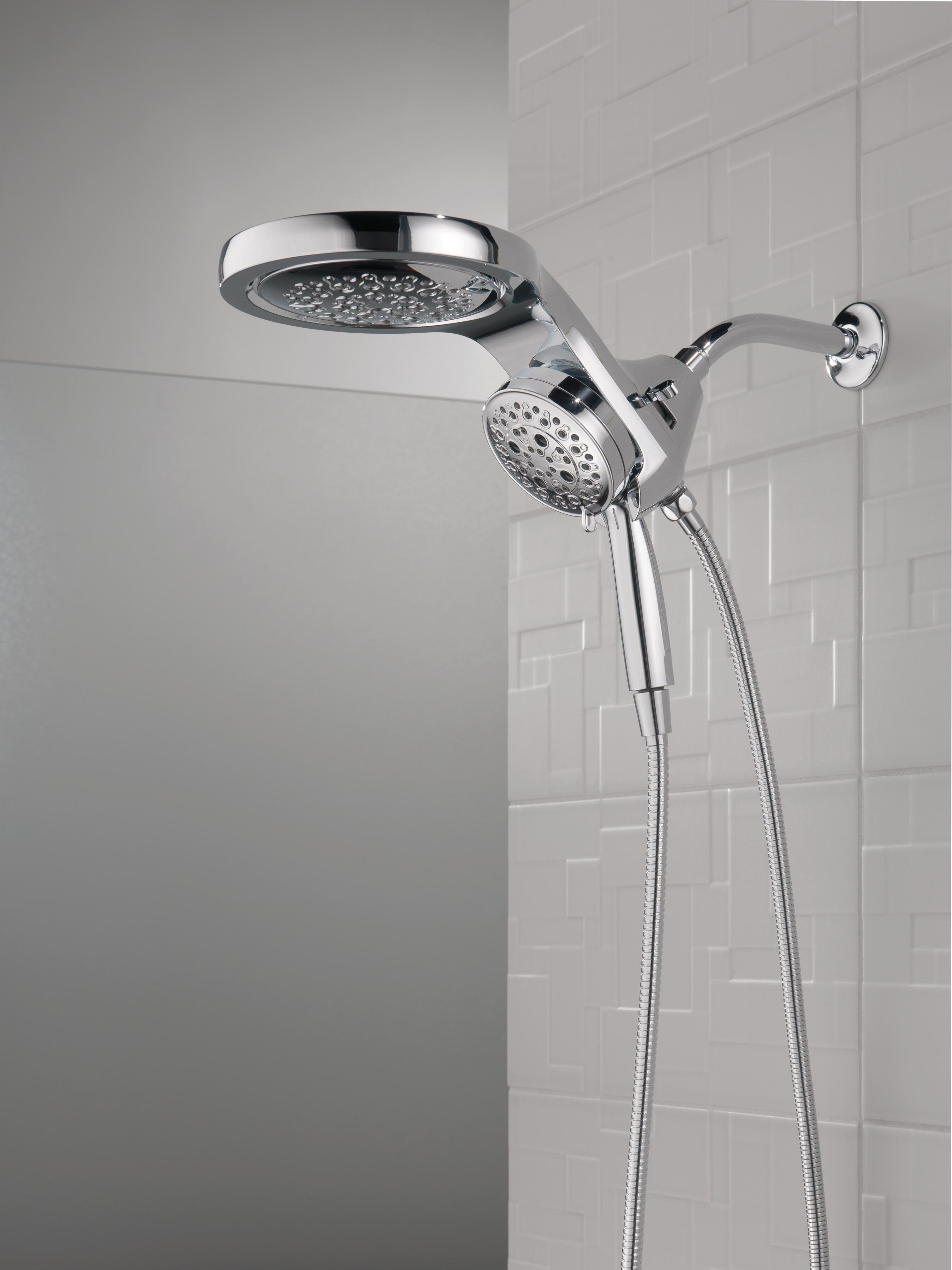 Delta Hydrorain 5 Spray Dual Shower Head and Handheld Shower with ...