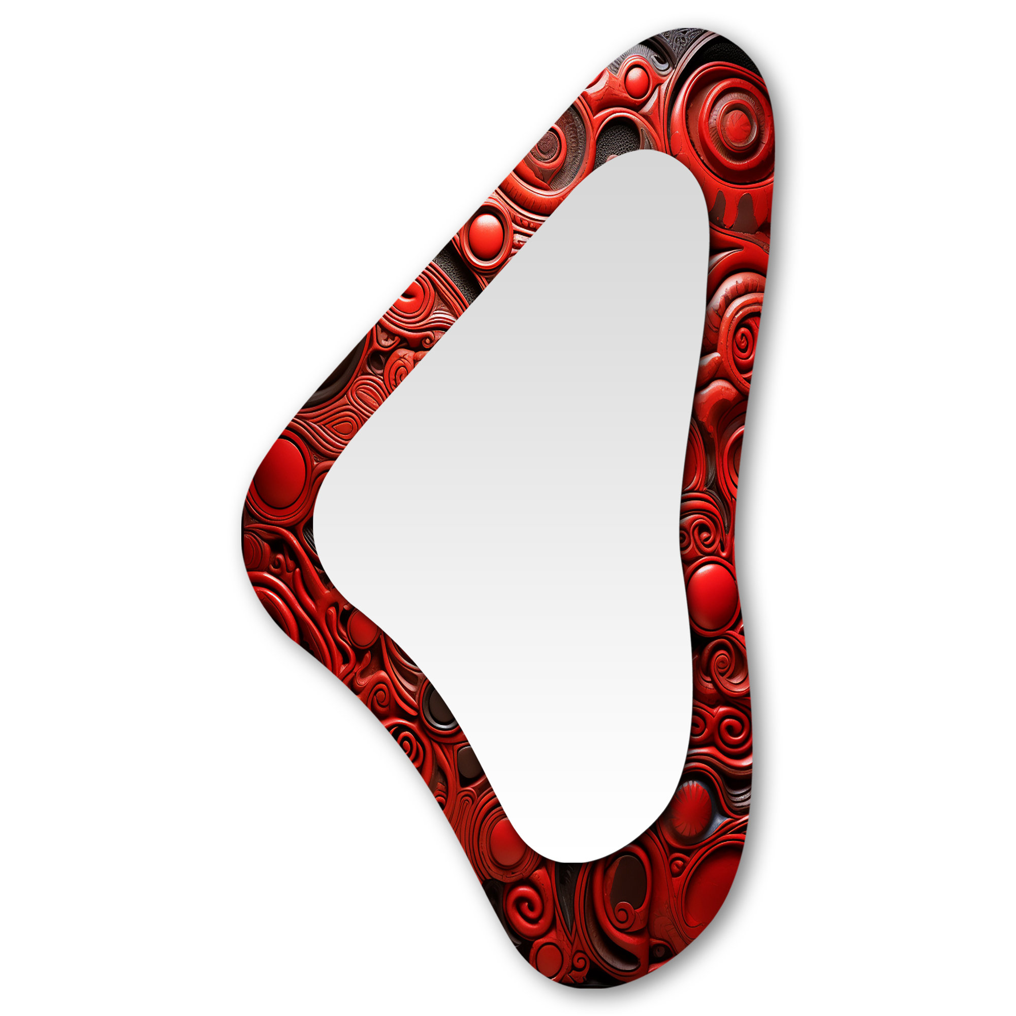 Ivy Bronx Geometric Red Tile Ink Fusion - Abstract Tile Metal Art Decor ...