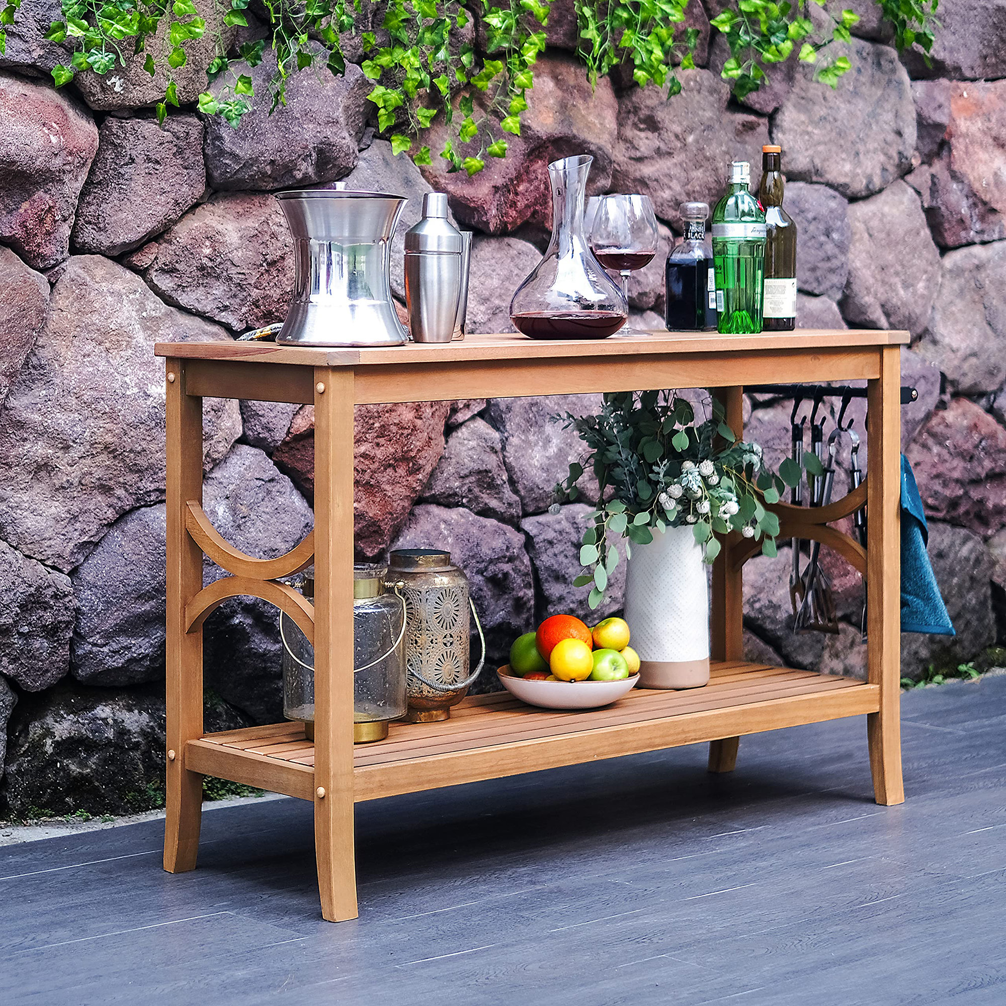 Loon Peak 2-Shelf Patio Console Table - Wayfair Canada