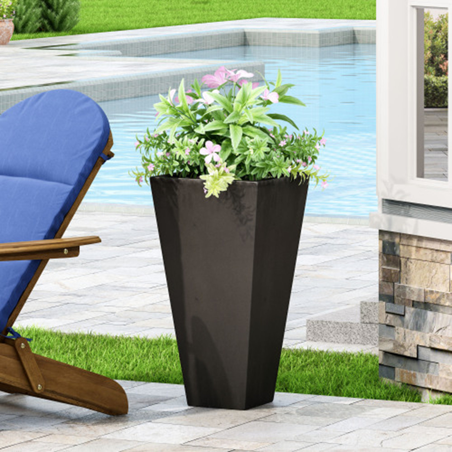 Latitude Run® Outdoor Modern Small Cast Stone Planter, - Wayfair Canada
