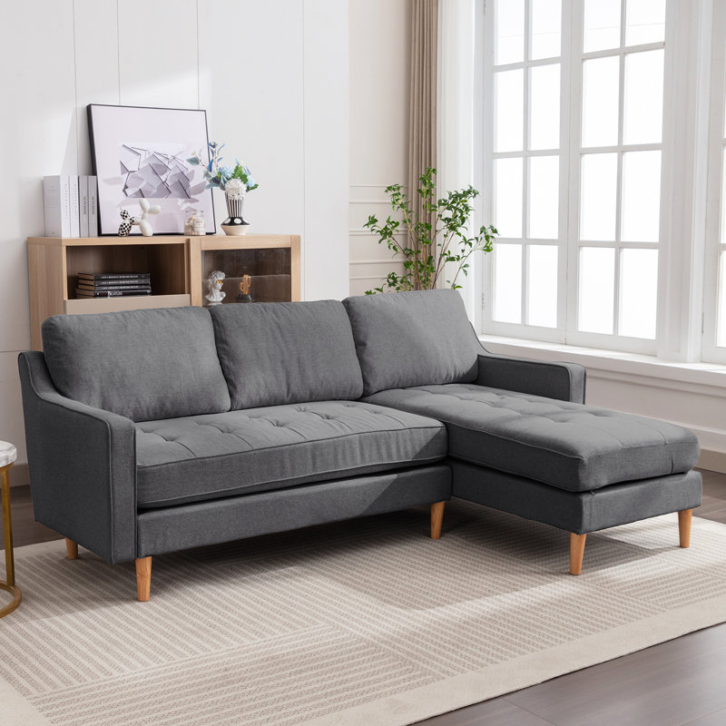 Ebern Designs Camodeca 84'' Linen Square Arm Sofa & Reviews | Wayfair