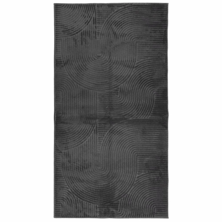 Metro Lane Bryken Machine Woven Rectangle 80 X 150cm Anthracite Area ...