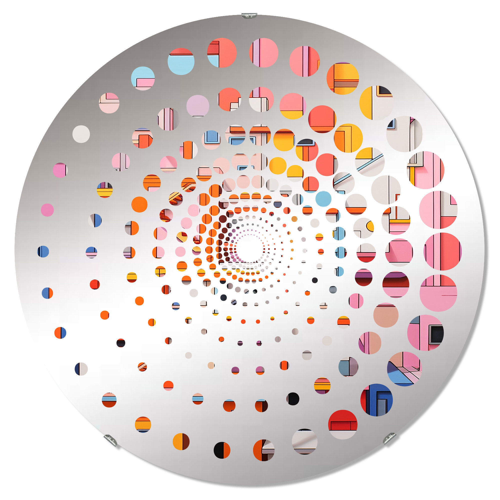 Design Art Theatres Sunrise De Stijl - Radial Dot Decorative Mirror ...