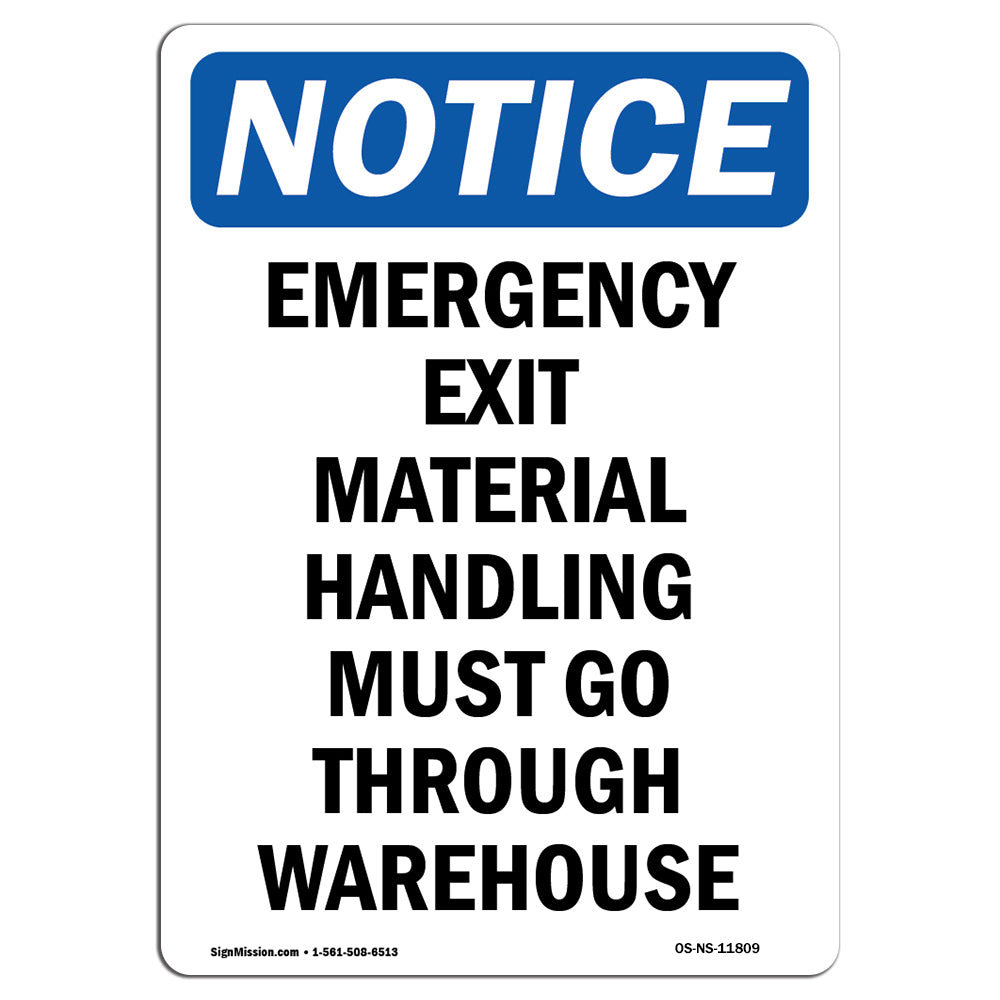 SignMission Notice - Emergency Exit Material Handling Sign | Wayfair