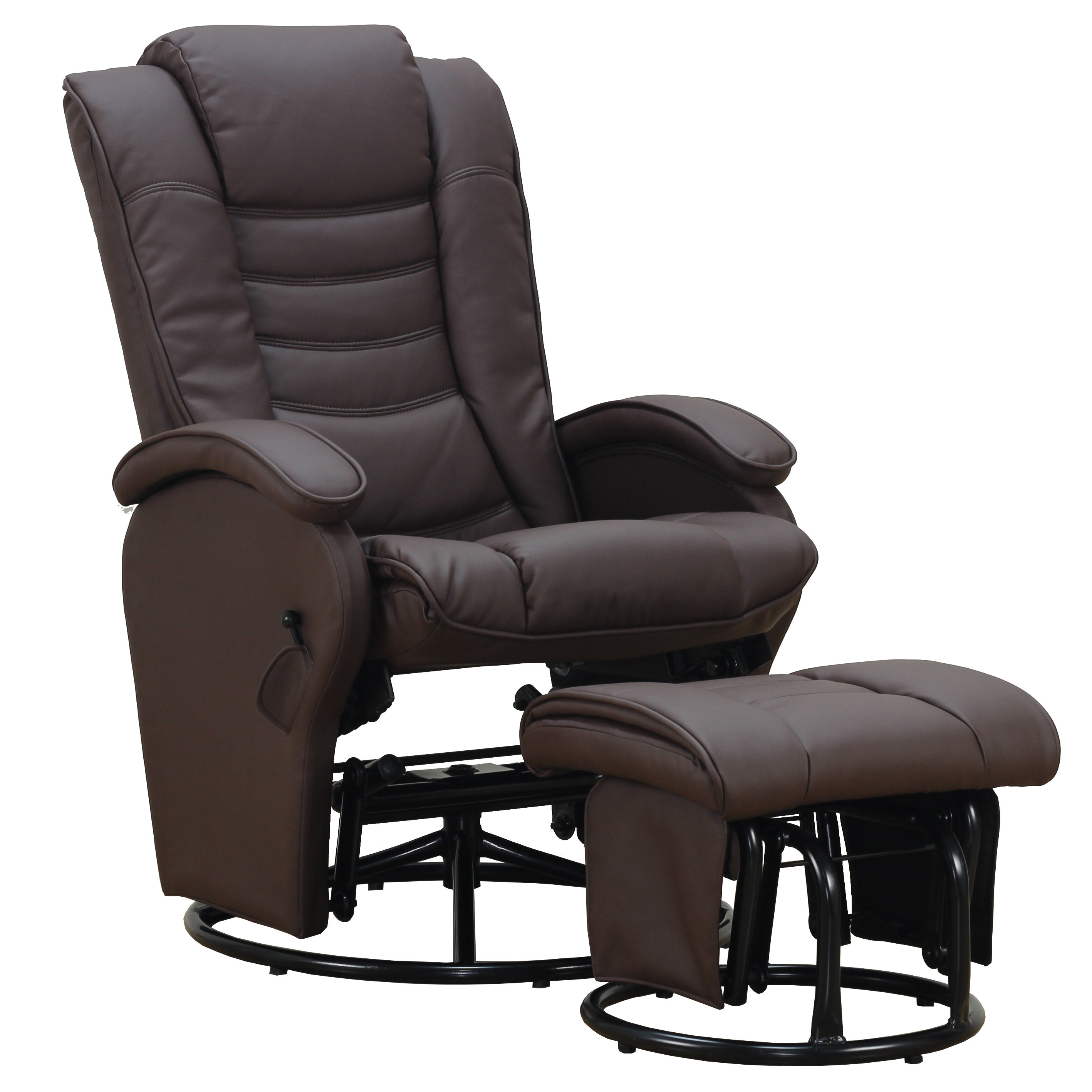 Latitude Run® Freia Swivel Reclining Rocking Chair with Ottoman ...