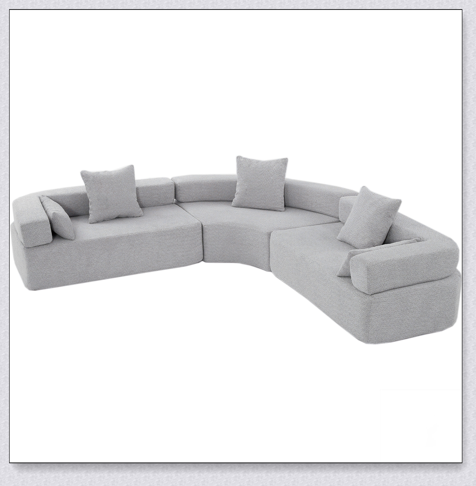 George Oliver Oversized Combination Sofa,Curved Sofa,Upholstered 4 ...