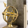17 Stories (Set of Two) Gold Metal Sphere Compass Decorative Bookends ...