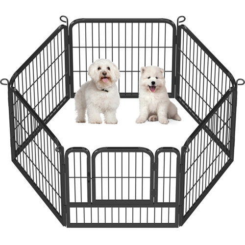 Yaheetech 6 Panel Metal Exercise Pen With Pet Door & Reviews | Wayfair