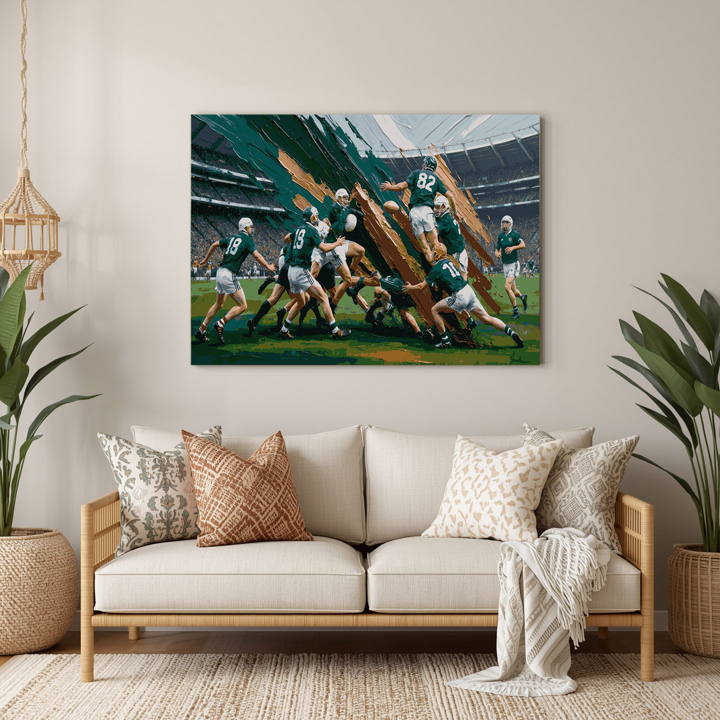 Hokku Designs Sports Gaelic Football Green Metal Wall Art | Wayfair