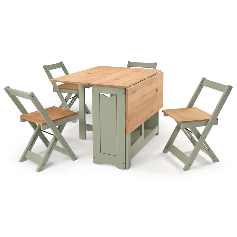 Red Barrel Studio® Portrain 45' W Drop Leaf Folding Dining Set 5 Pieces ...