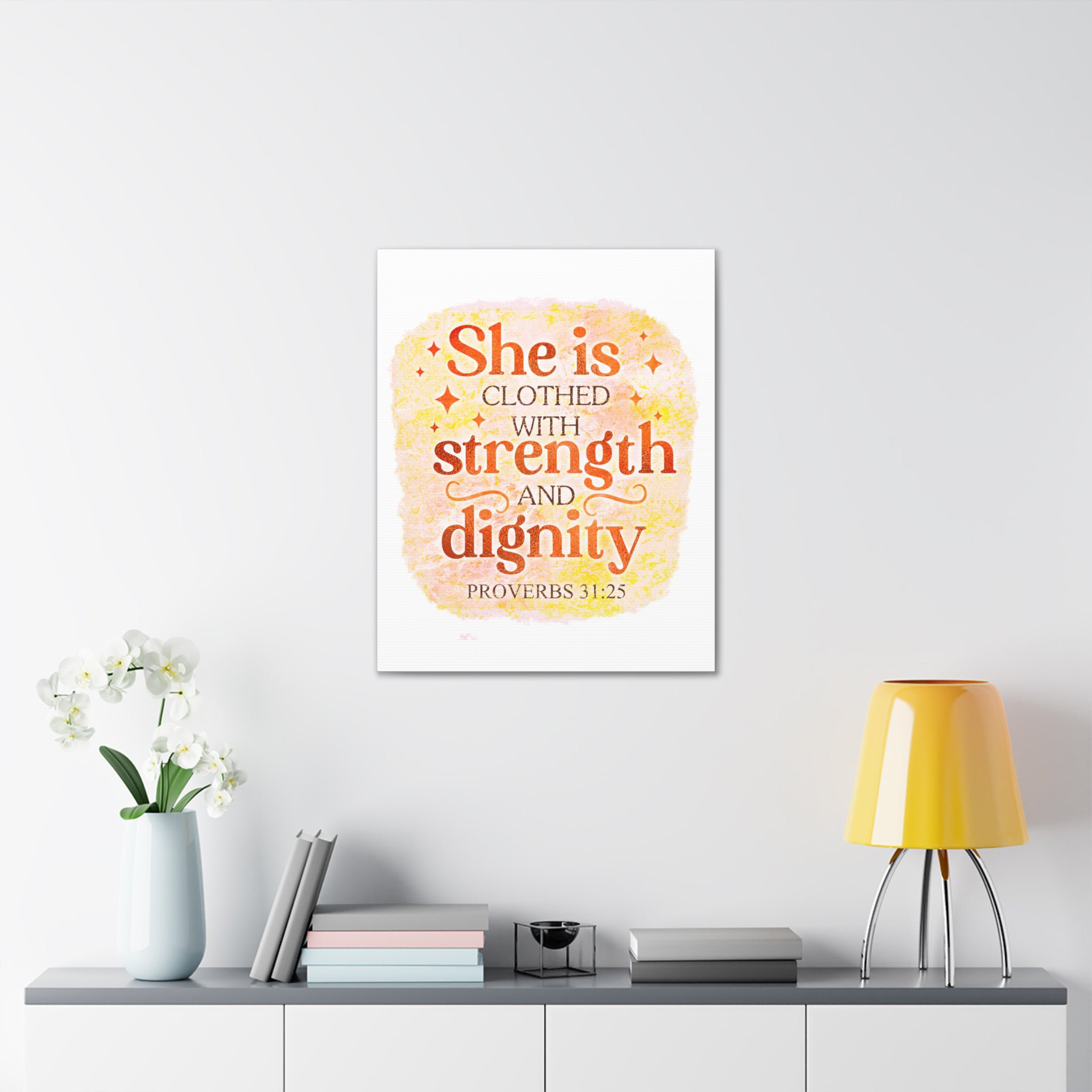 Trinx Proverbs 31:25 Strength and Dignity Bible Verse Canvas Christian ...