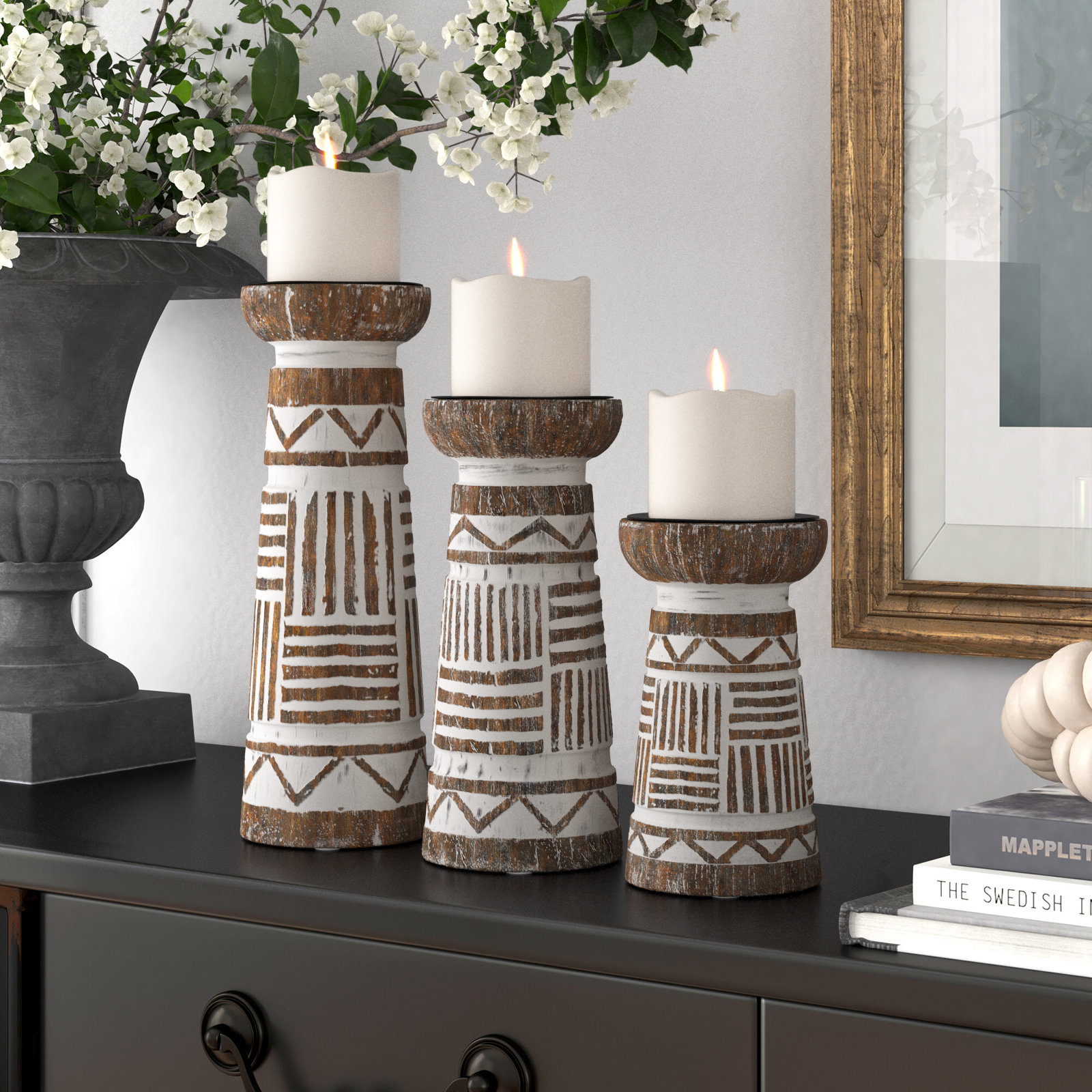 Kelly Clarkson Home Eclectic Wood Candle Holder - Wayfair Canada