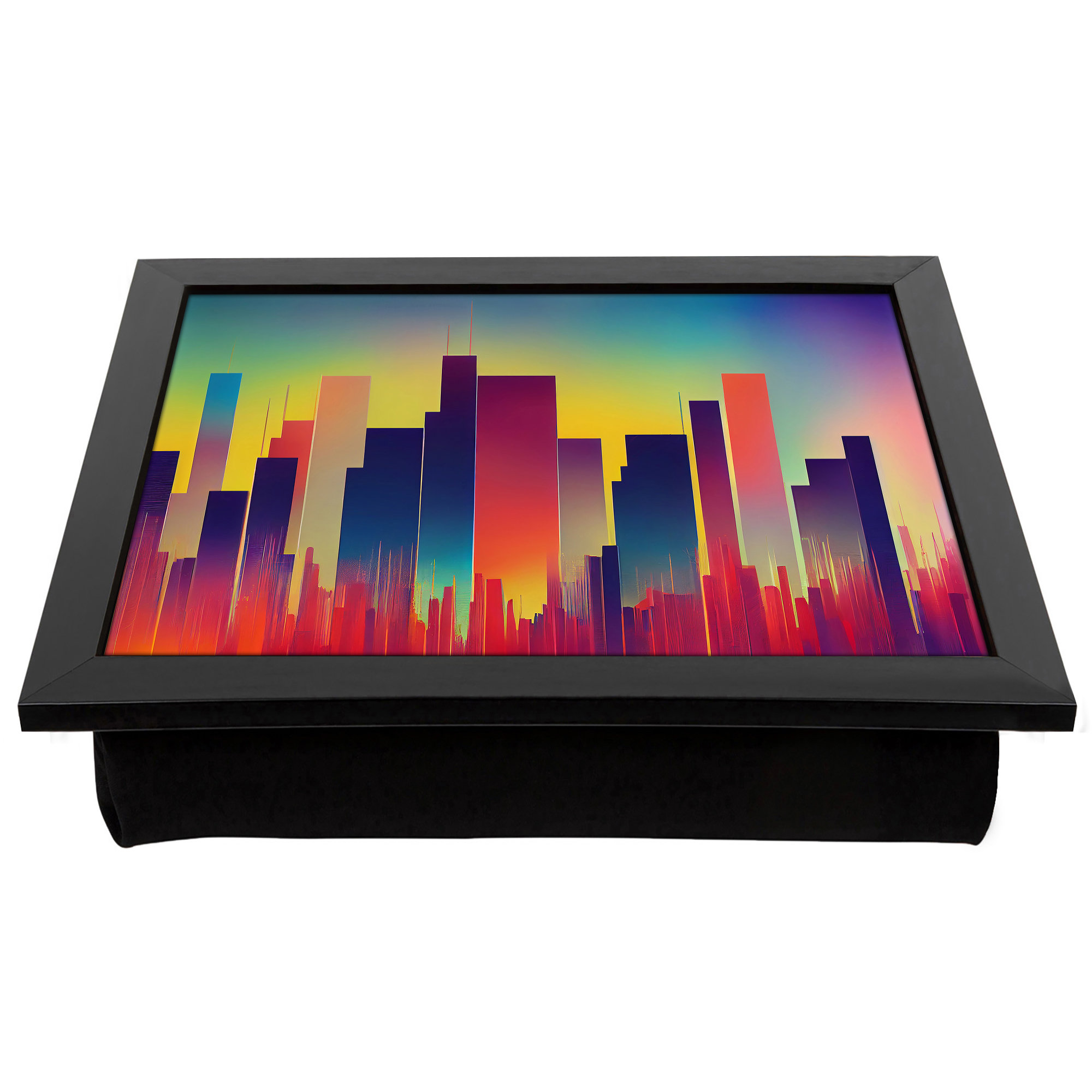 Metro Lane Snazzy Skyscraper Skyline Abstract Lap Tray with Cushion ...