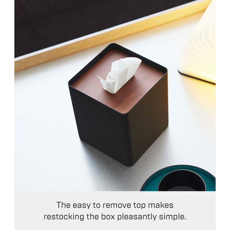 Yamazaki Home Square Reusable Tissue Box Cover Metal Container Case ...