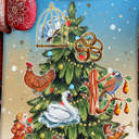G Debrekht Masterpiece Wood Carved an Evergreen Celebration Santa ...