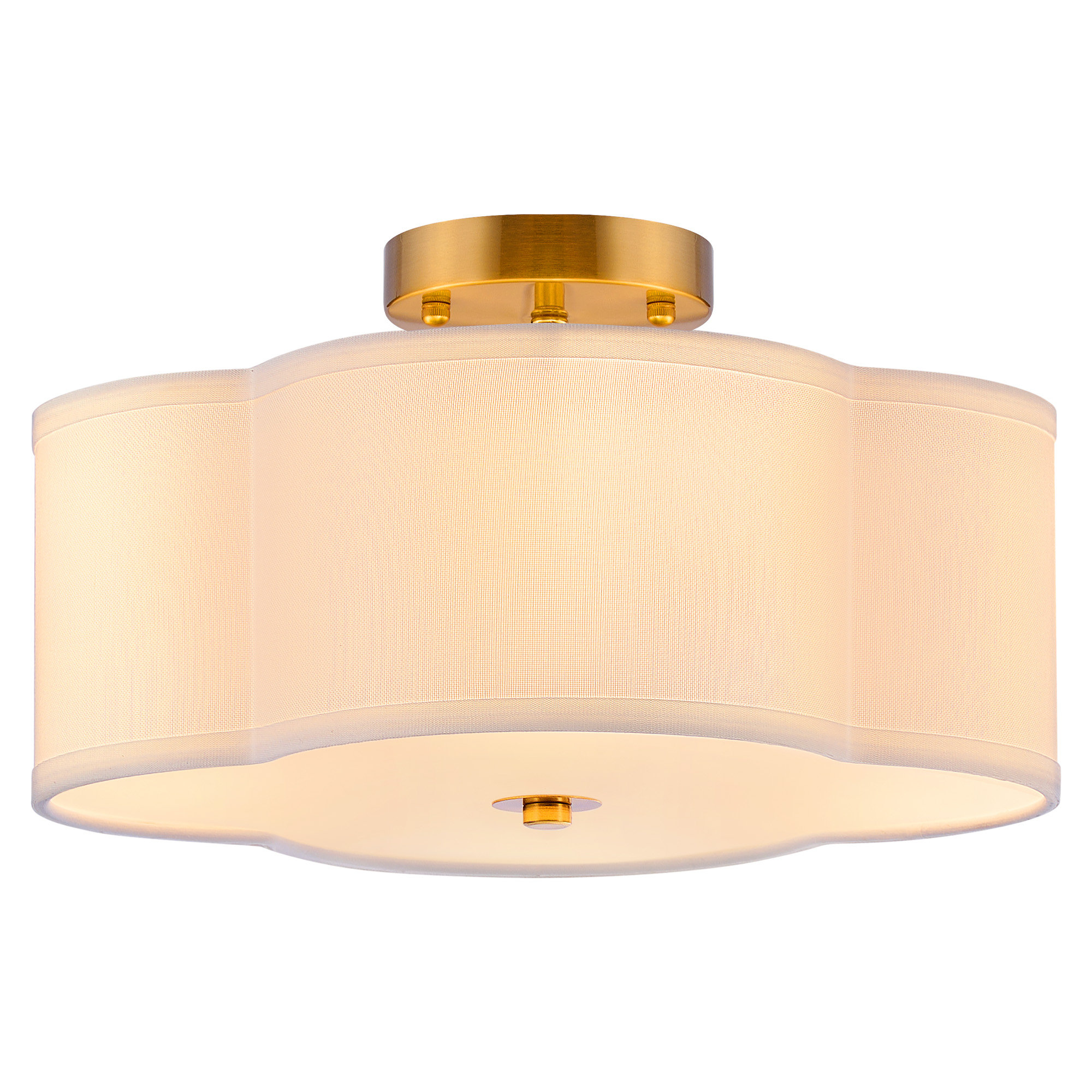 Winston Porter 4-Light Fabric Semi Flush Mount Ceiling Light Fixture ...