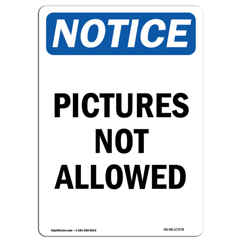 SignMission Pictures Not Allowed Sign | Wayfair