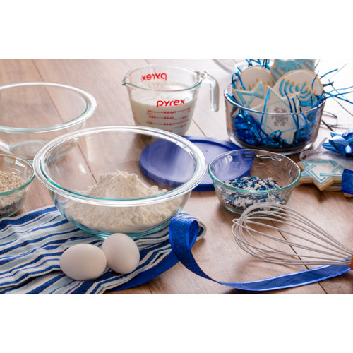 Pyrex Smart Essentials 8 Piece Glass Mixing Bowl Set with Lid & Reviews ...