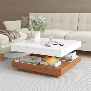 Ebern Designs Modern Square 360° Swivel Coffee Table | Wayfair