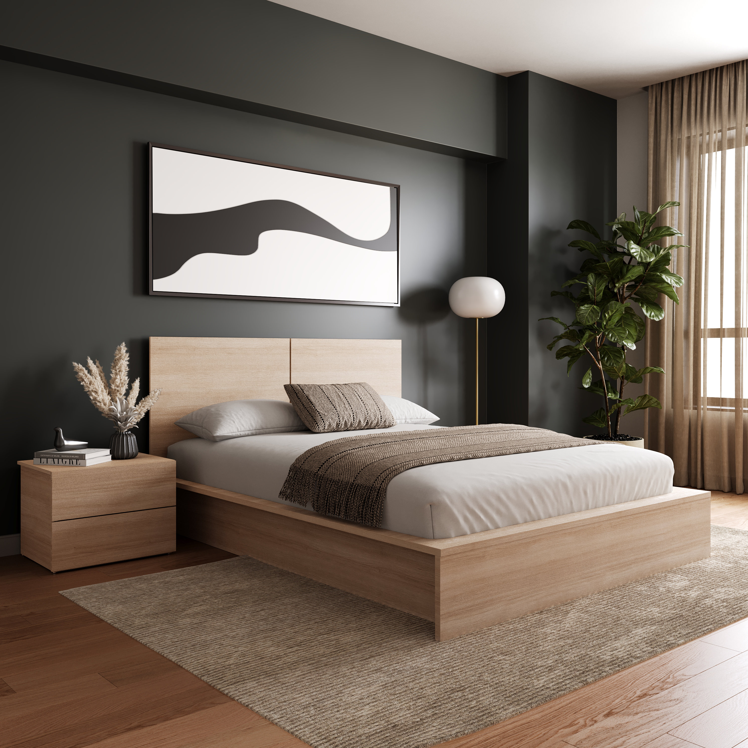 Wade Logan Antonnio 3 Piece Bedroom Set with Bed, Headboard, and ...