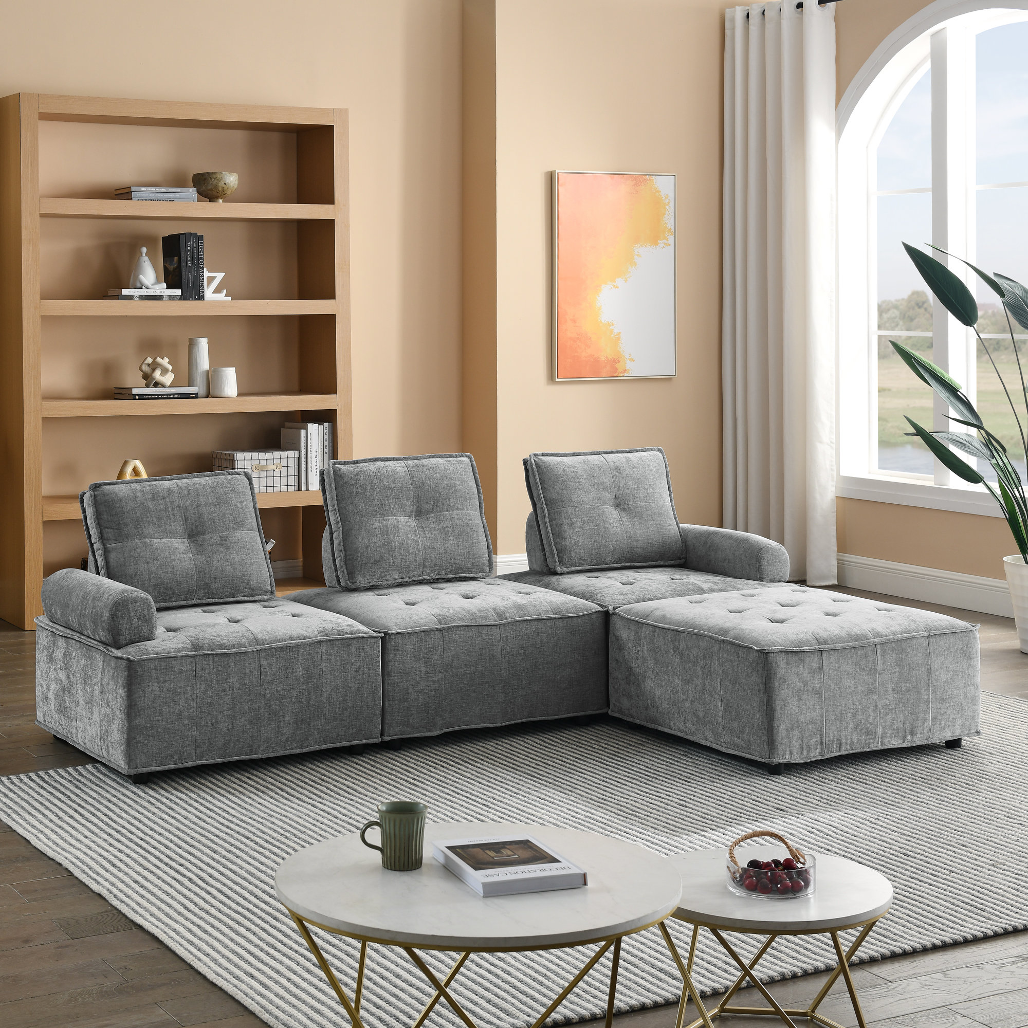 Latitude Run® Gemmi 4 - Piece Chaise Sectional | Wayfair