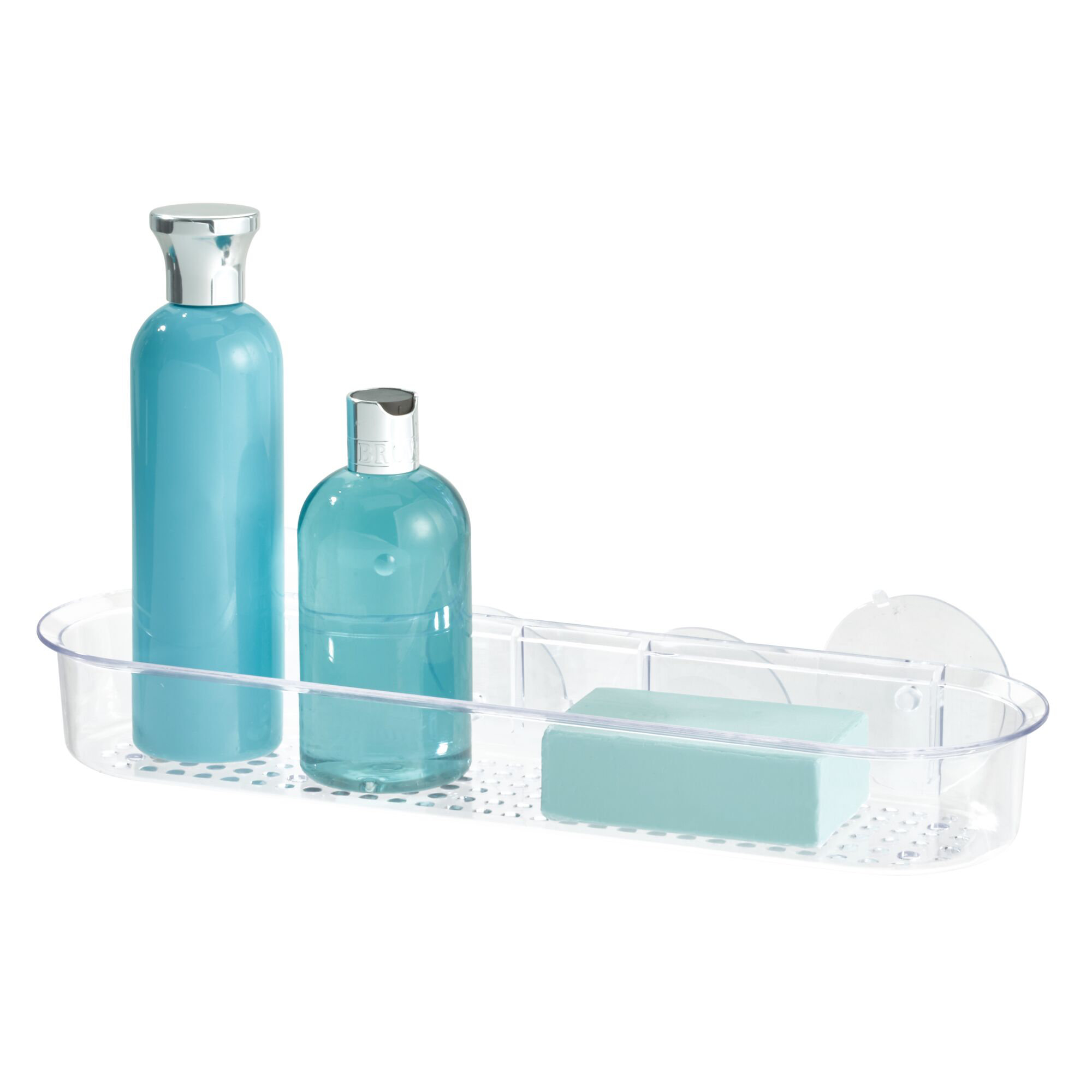 iDesign Plastic Bathroom Suction Holder, Shower Organizer Shelf Basket ...