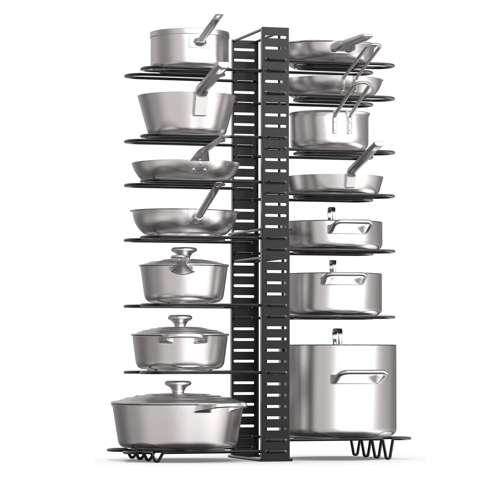 Latitude Run® Expandable Rack for Cabinets - Vdomus Adjustable Black ...