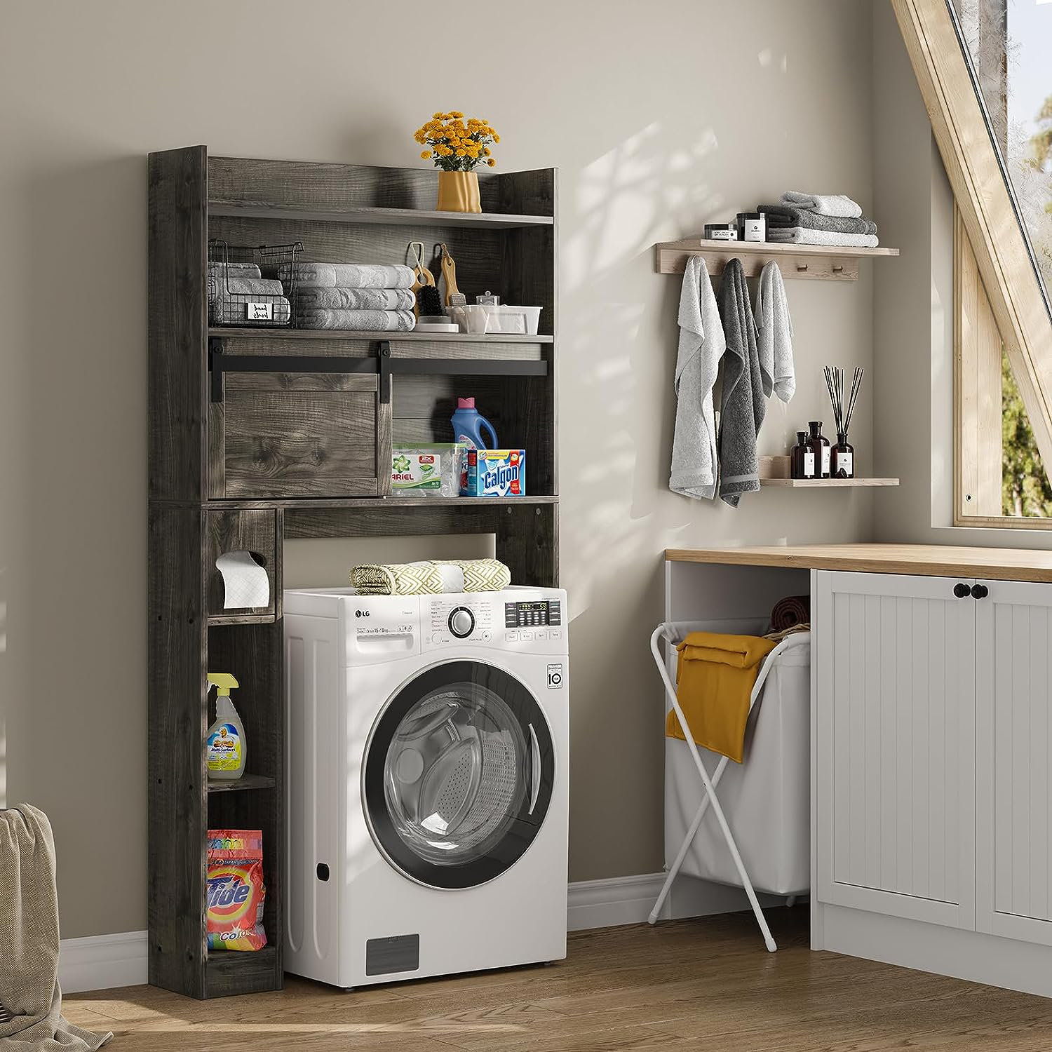 Loon Peak Over The Toilet Storage Cabinet, 6-Tier Bathroom Rack Over ...