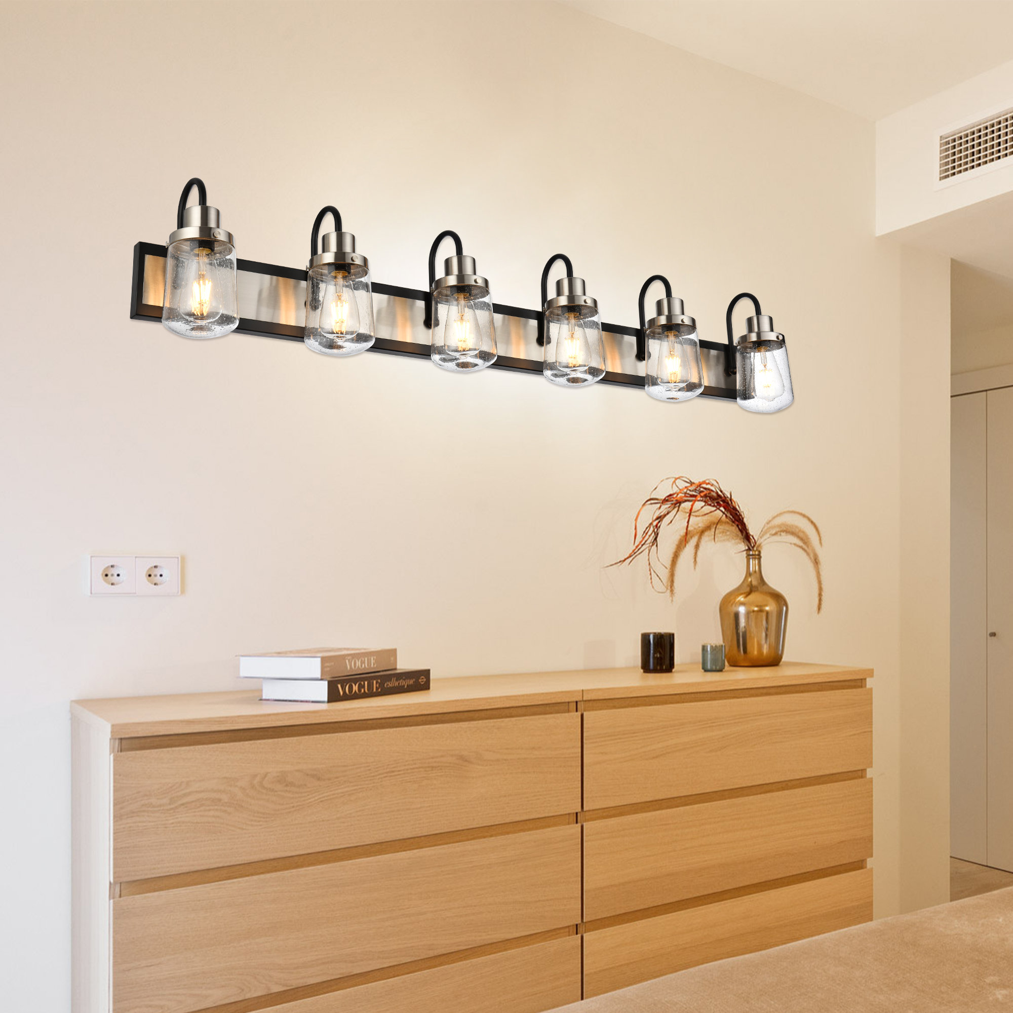 17 Stories Modern 6-Light Vanity Light, Bathroom Lighting Fixture Over ...