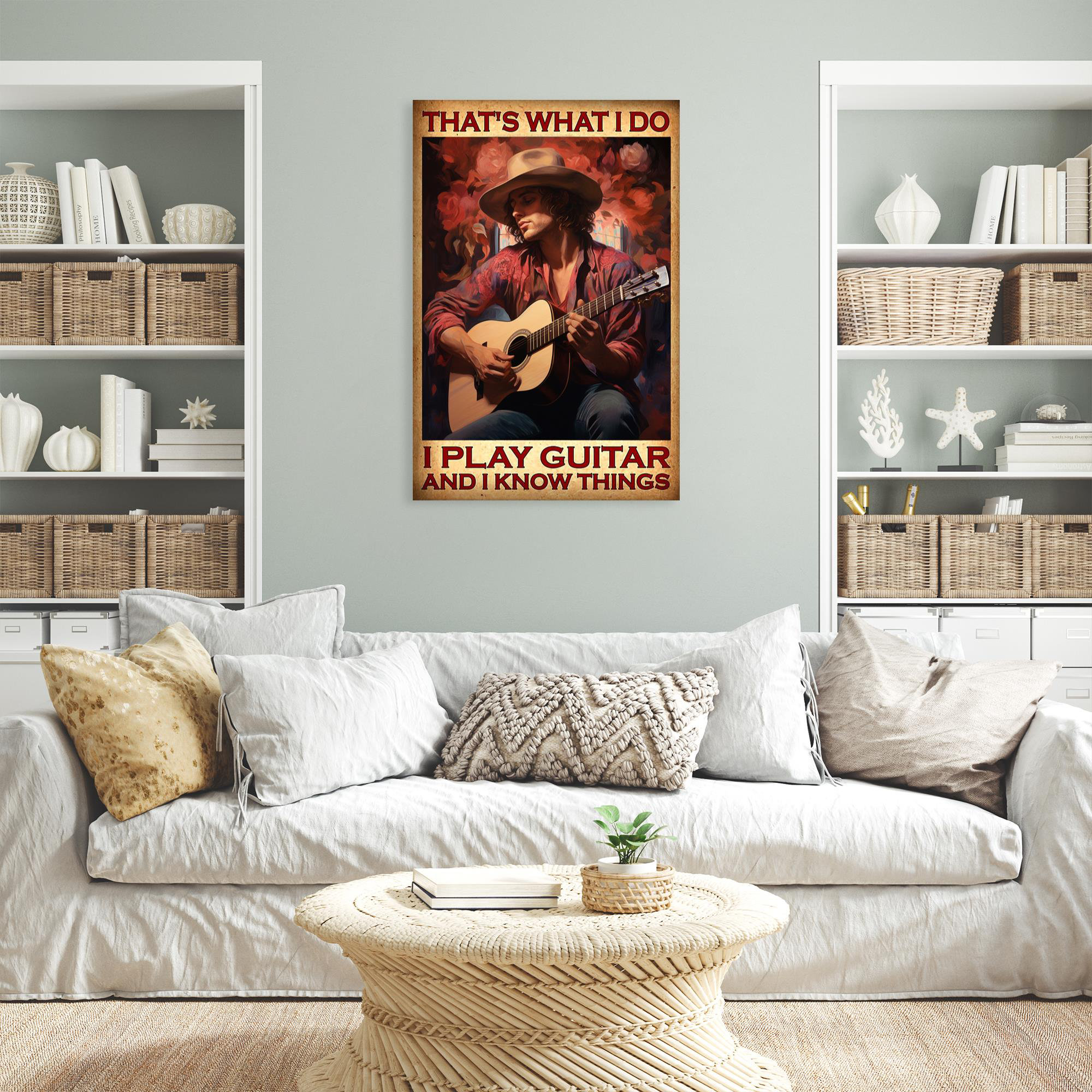 Trinx Man I Play Guitar - 1 Piece Rectangle Graphic Art Man I Play ...