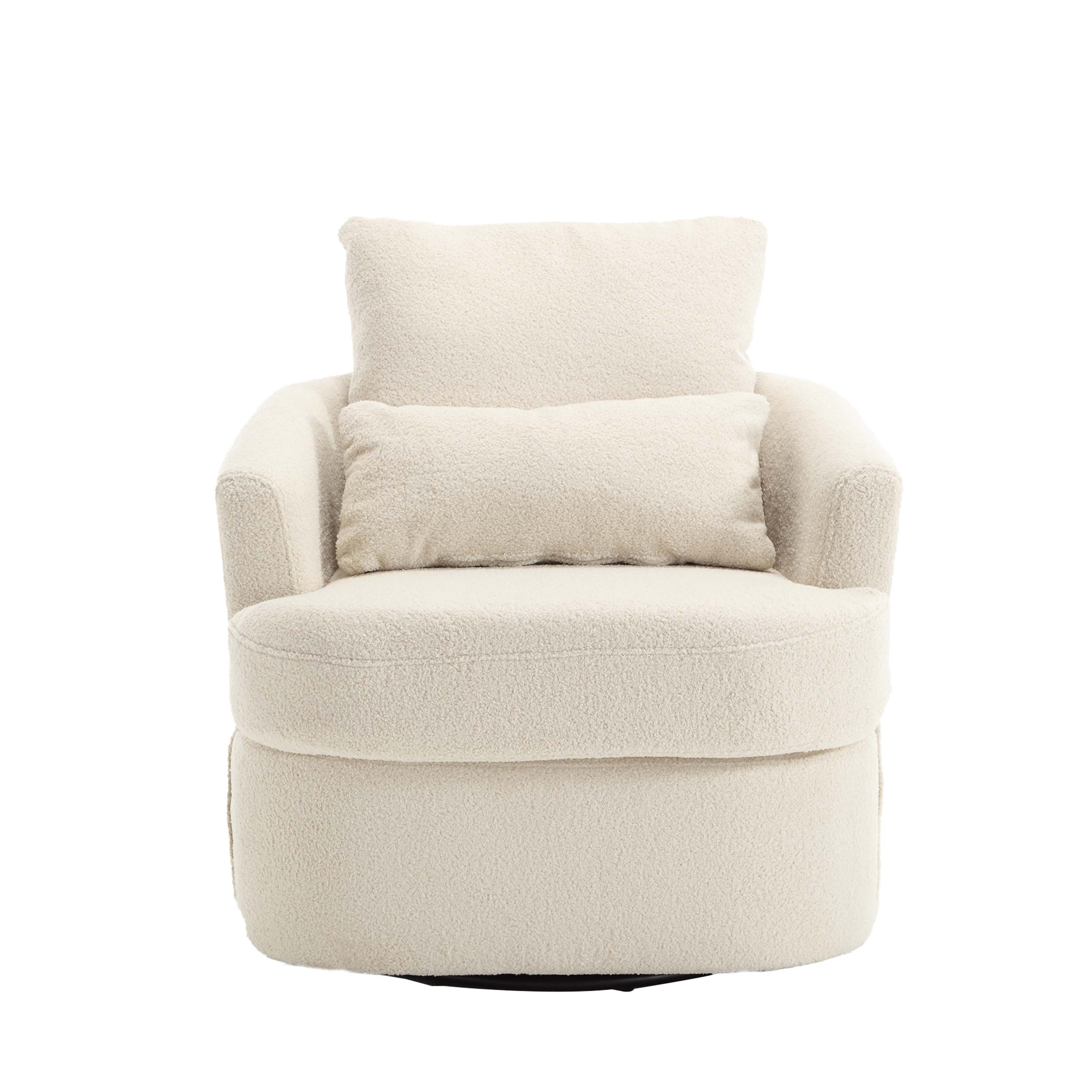 Latitude Run® Swivel Barrel Chair, Comfy Round Accent Sofa Chair | Wayfair