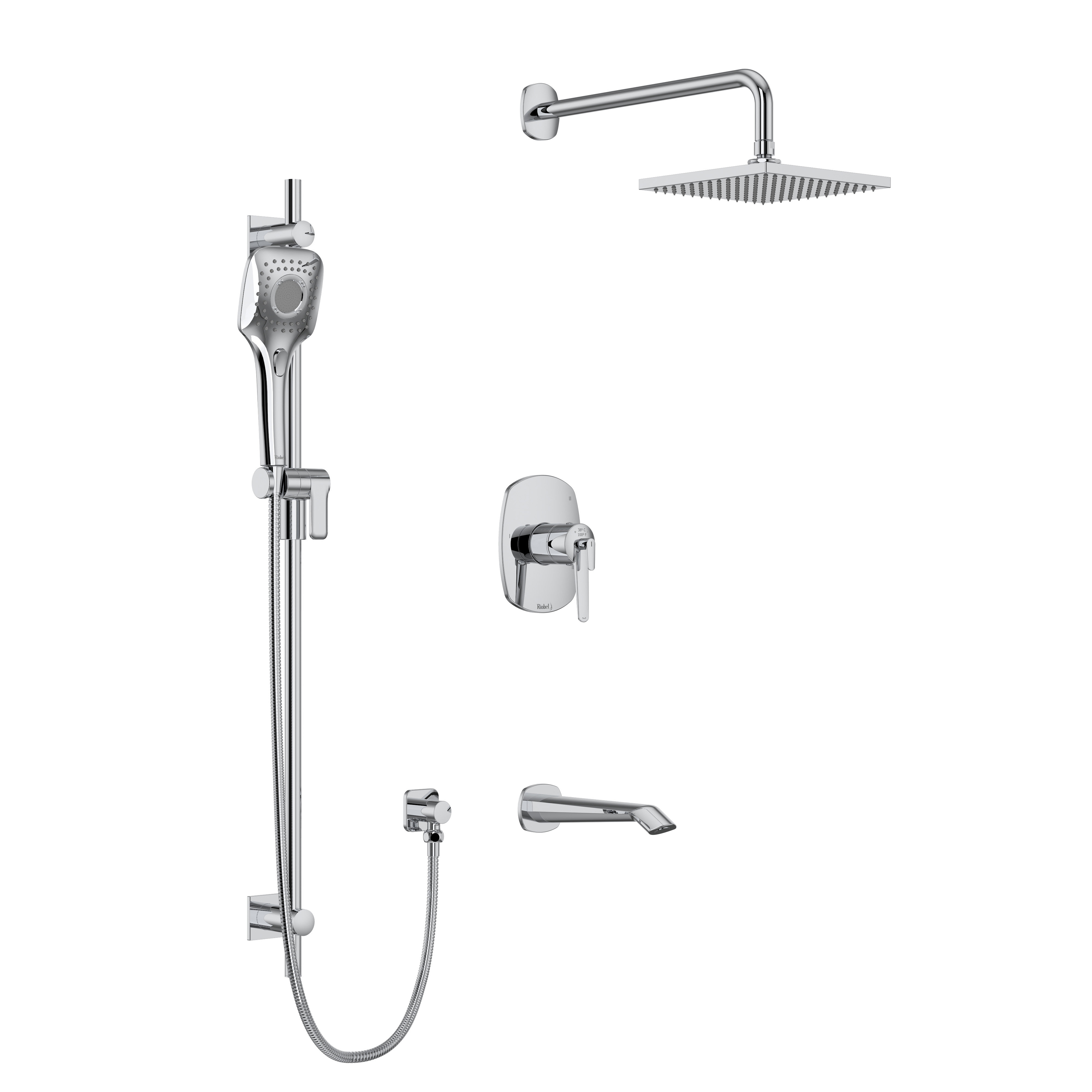 Riobel Venty 1/2" Thermostatic & Pressure Balance Shower System with up ...