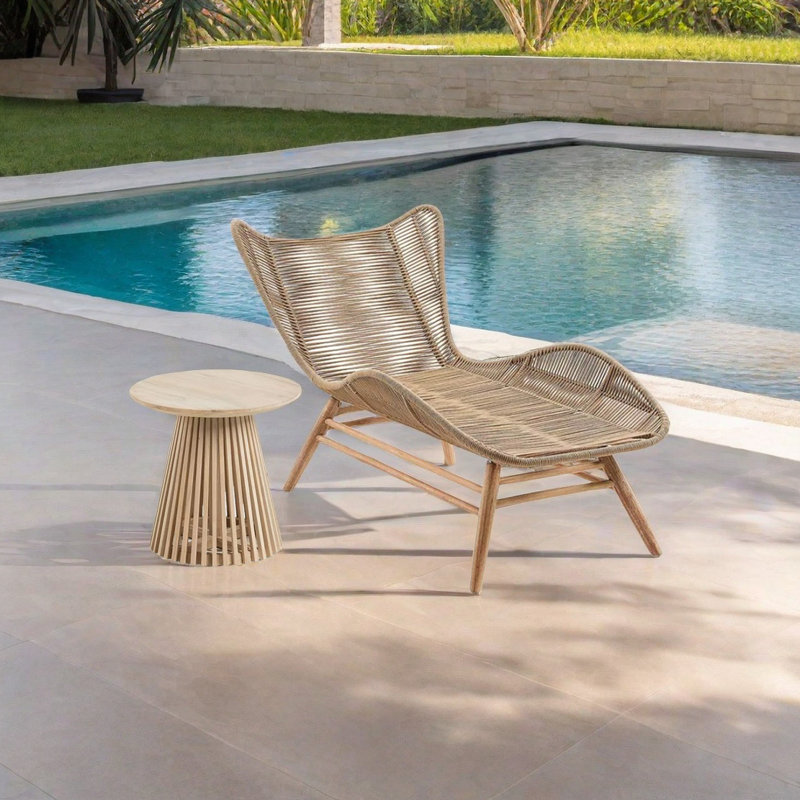 Elegance Furnishings Outdoor Lounge Chair Outdoor Wicker Chaise Lounge ...